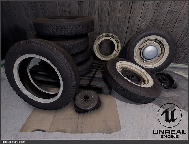 3D model Modular old vintage wheel VR / AR / low-poly | CGTrader