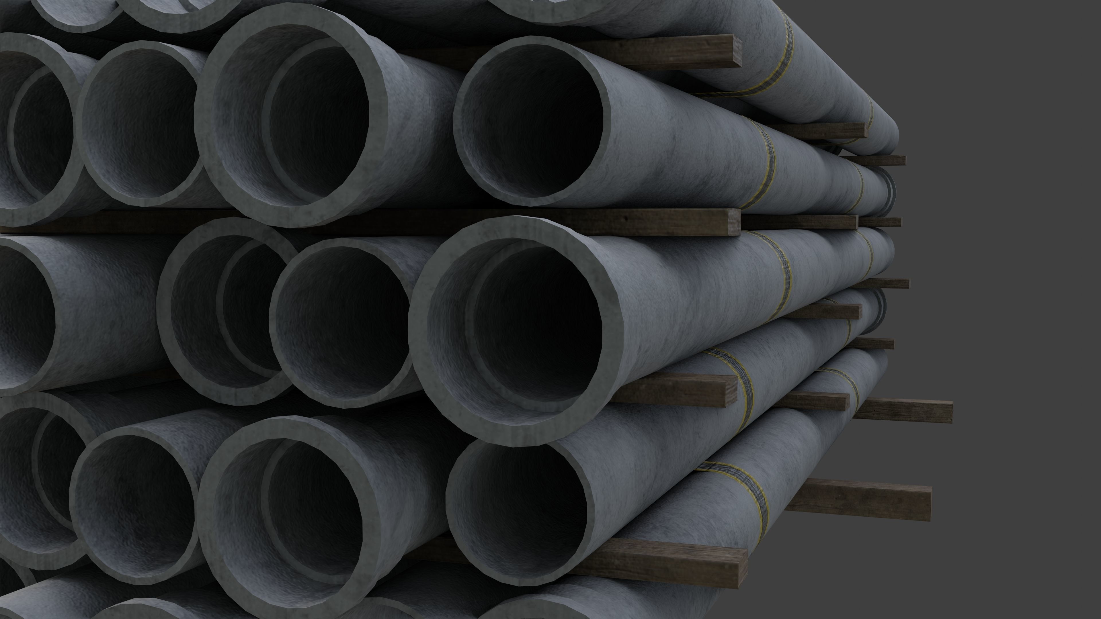 3D model Construction Concrete Tubes VR / AR / low-poly | CGTrader