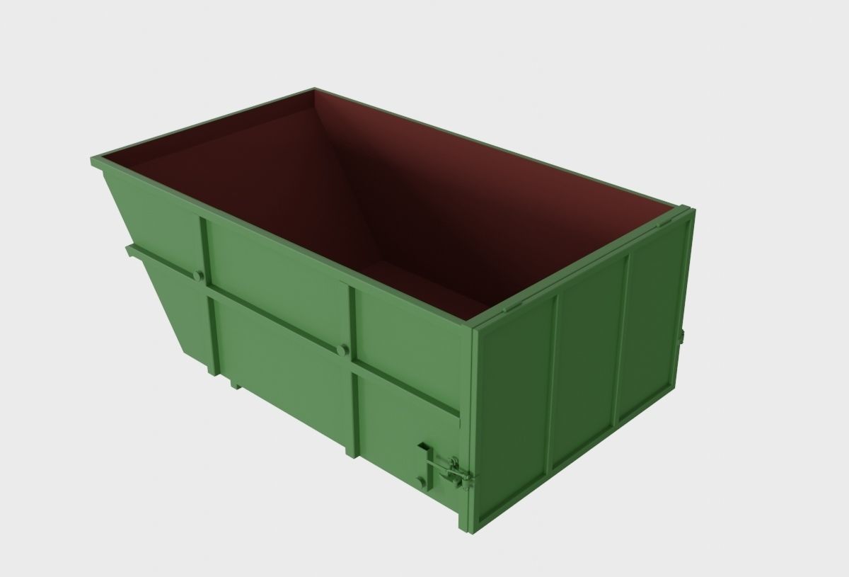 3D model Steel dumpster 10 cubic meters with open top VR / AR / low ...