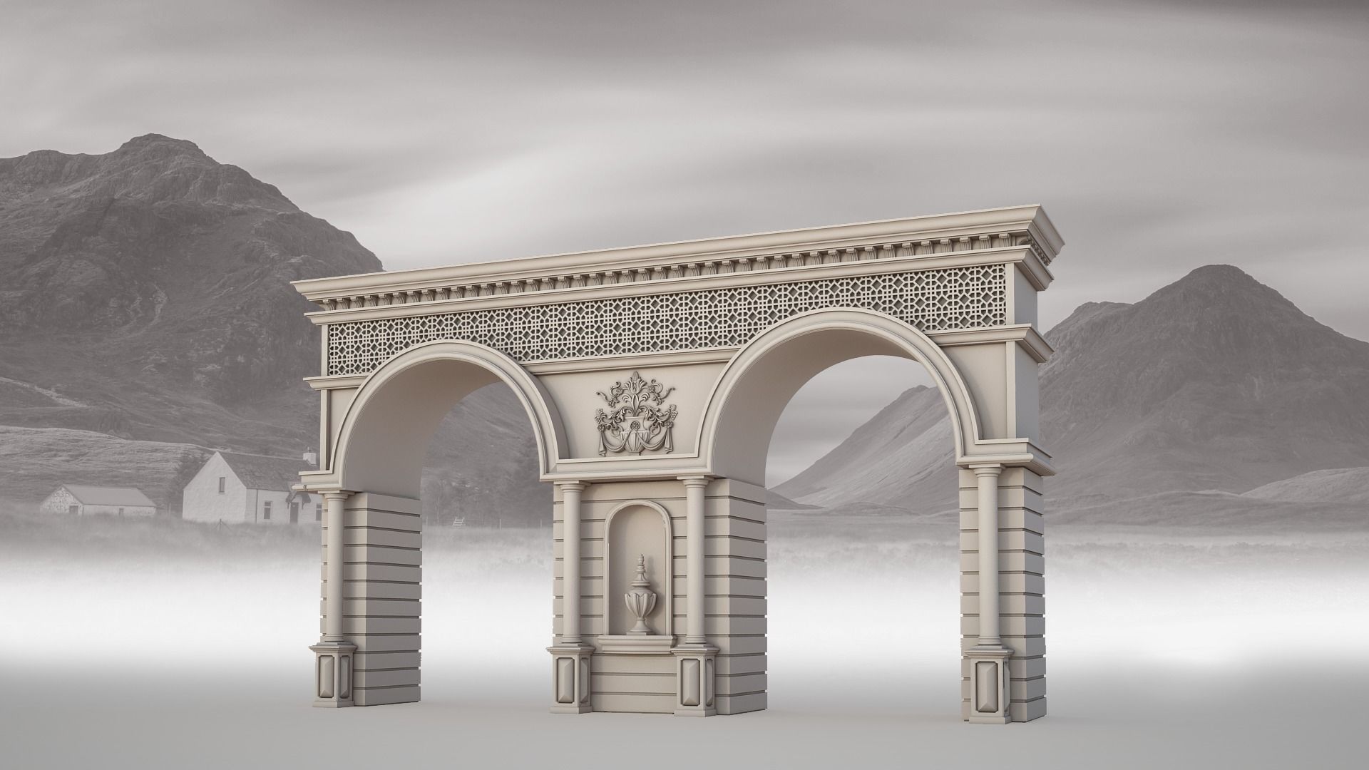 Architectural entry 3D model | CGTrader
