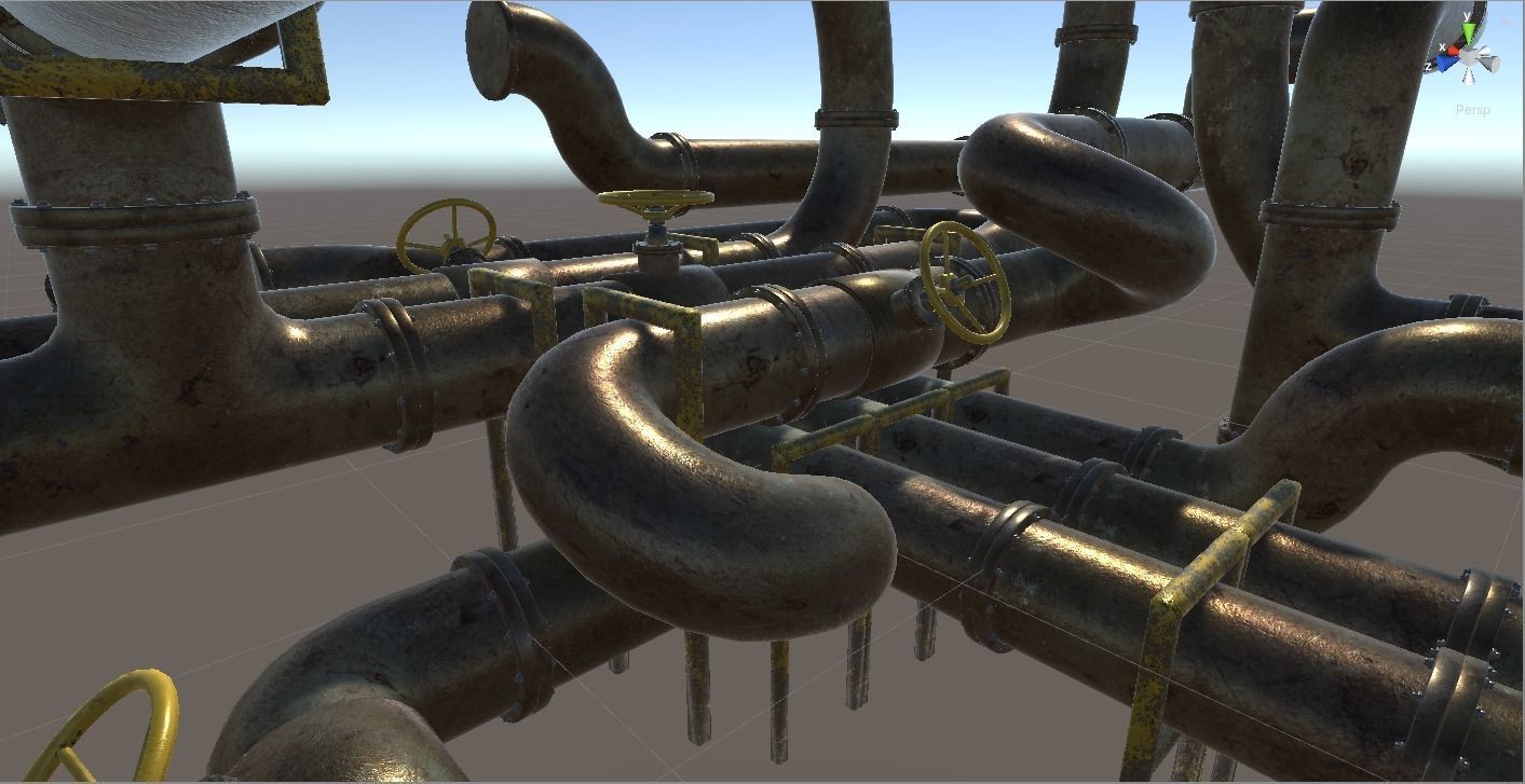 3D model Pipes Module Unity Ready FBX Unity Package VR / AR / low-poly ...