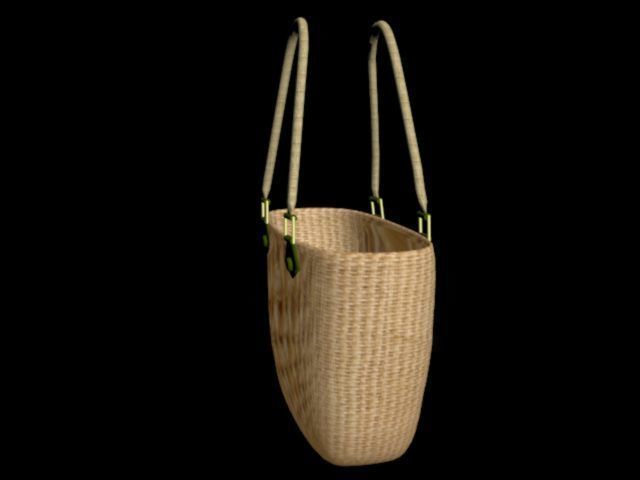 jute shoulder bag free 3D model | CGTrader