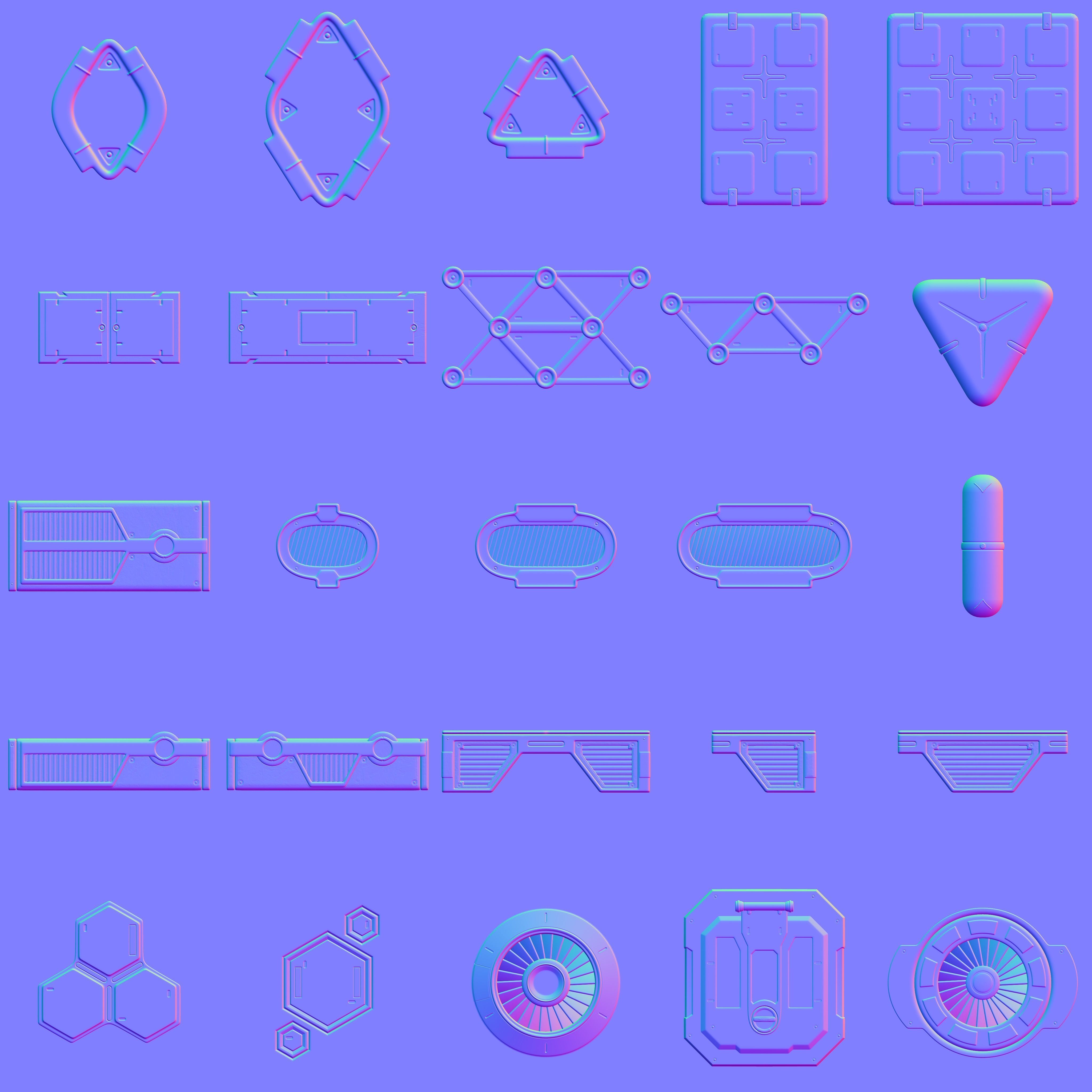 Free Sci-fi decals pack free Texture | CGTrader