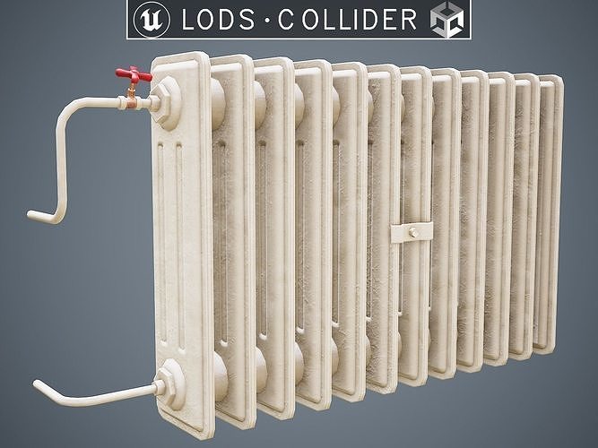 3D model Old Radiator Cream - Unity - HDRP - UE4 VR / AR / low-poly ...