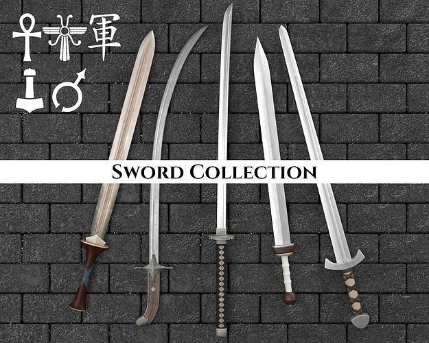 3D Model Collection Ancient Arsenal Swords Pack VR / AR / low-poly ...