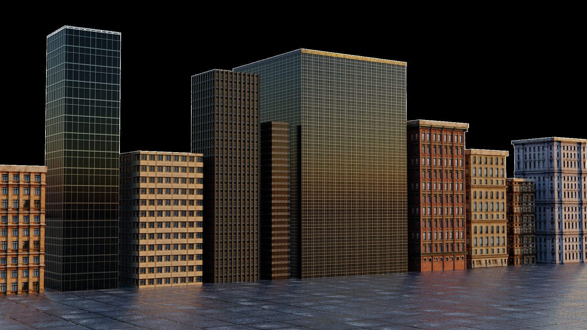 3D model 10 High Rise Building Model Pack VR / AR / low-poly | CGTrader
