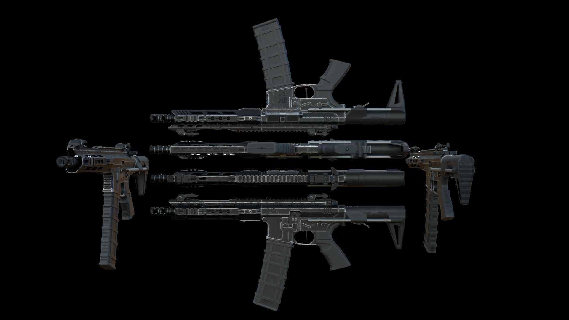 3D model Modular Combat Rifle-Close Quarter Combat Variant VR / AR ...