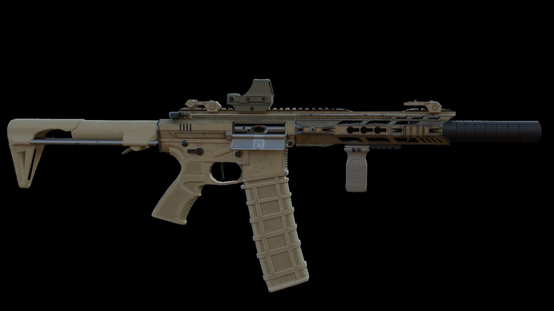 3D model Modular Combat Rifle-Close Quarter Combat Variant VR / AR ...