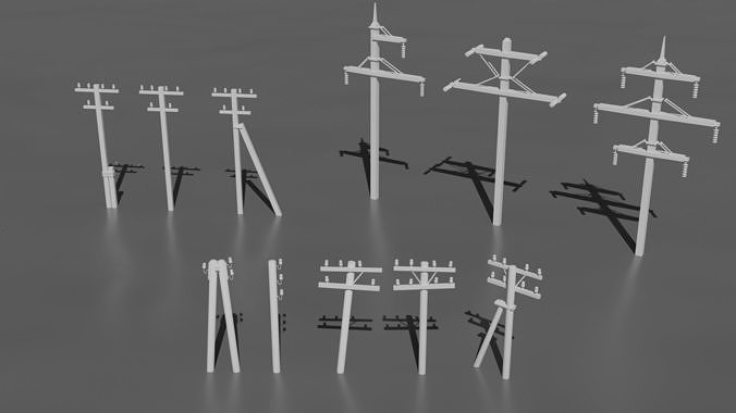 3D model Pack electric pillars VR / AR / low-poly | CGTrader