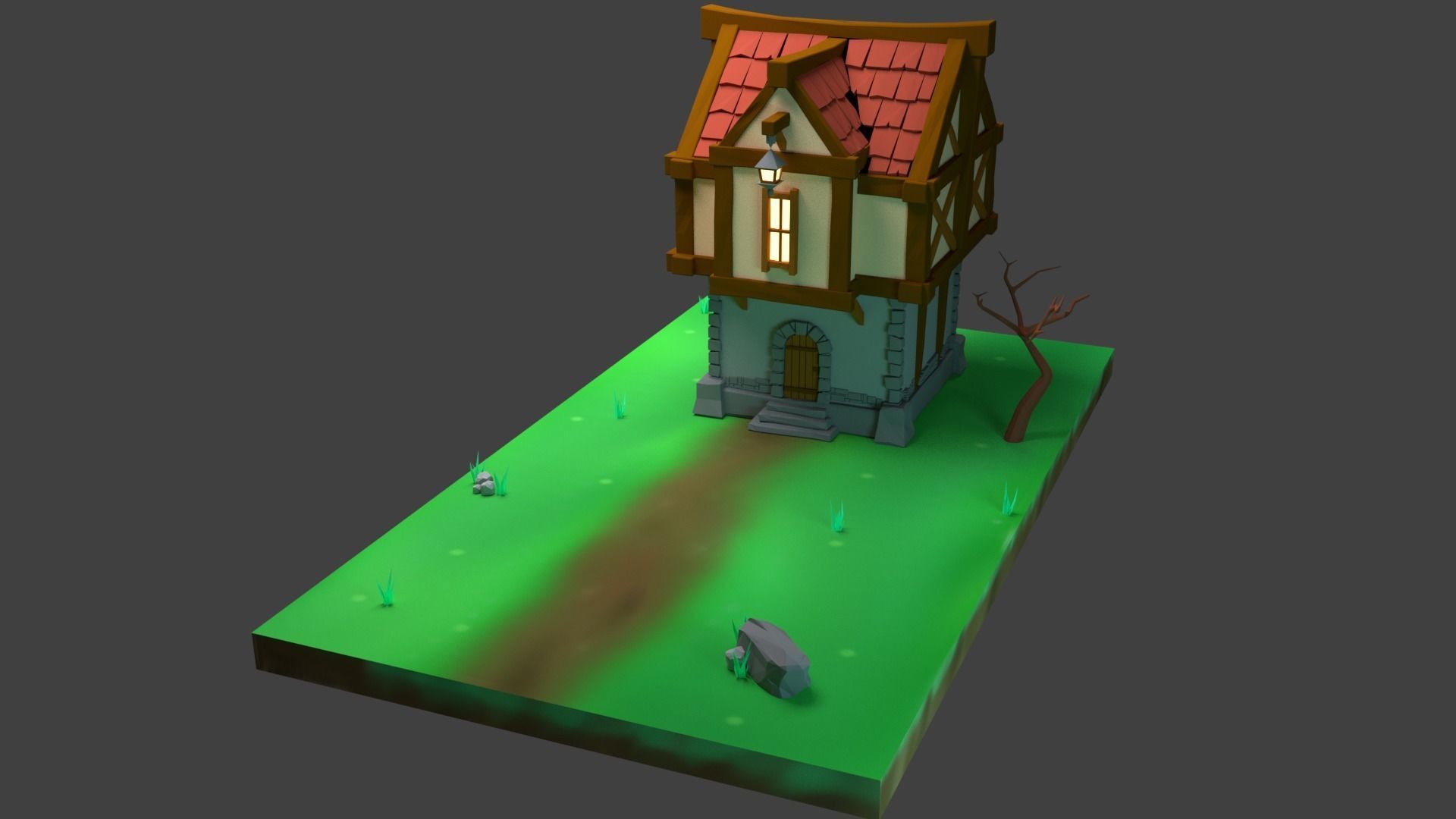 3D model Low Poly Two Story House VR / AR / low-poly | CGTrader