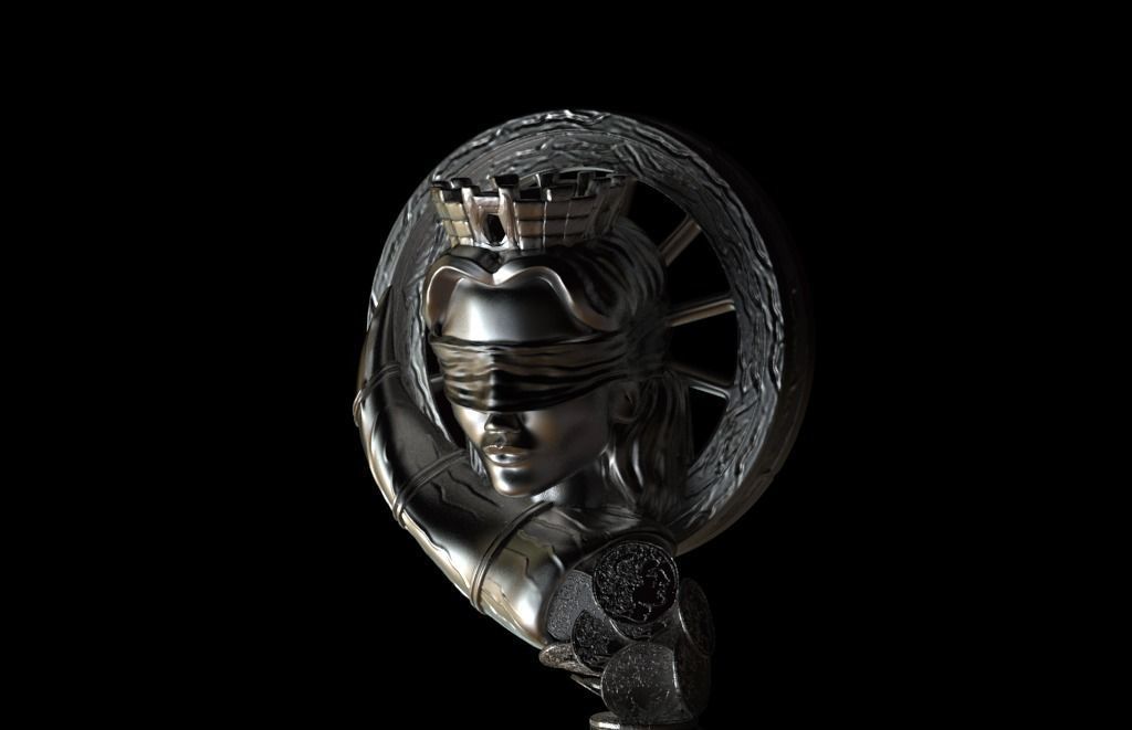 Fortuna statue of woman with crown 3D model 3D printable | CGTrader