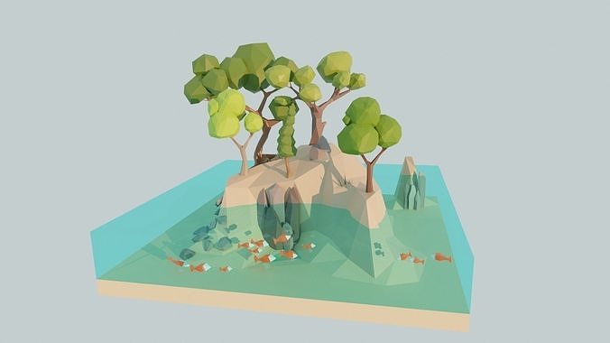 3D model LowPoly environment asset pack VR / AR / low-poly | CGTrader