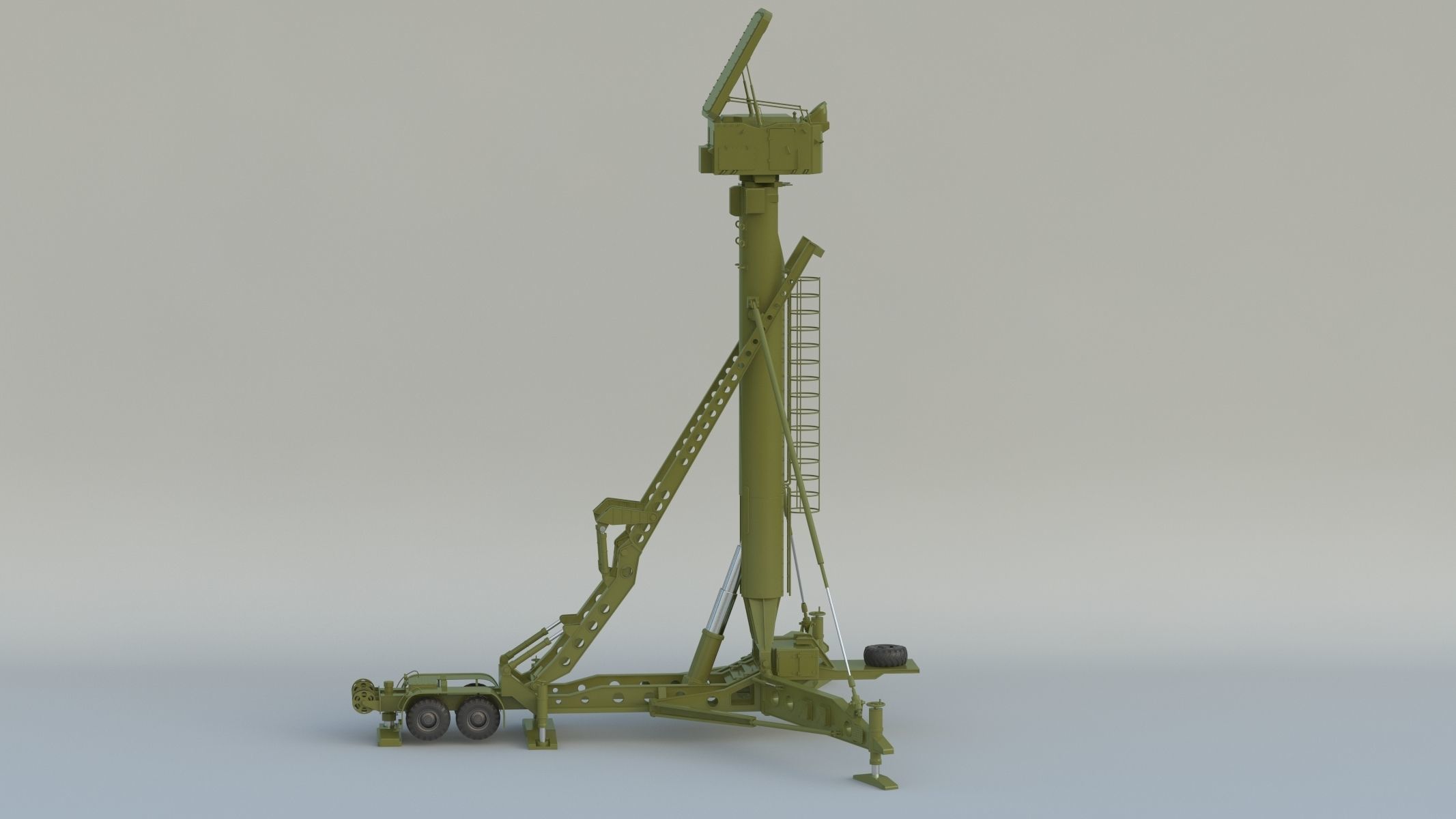 40V6M Flap Lid Mast Radar 3D model | CGTrader
