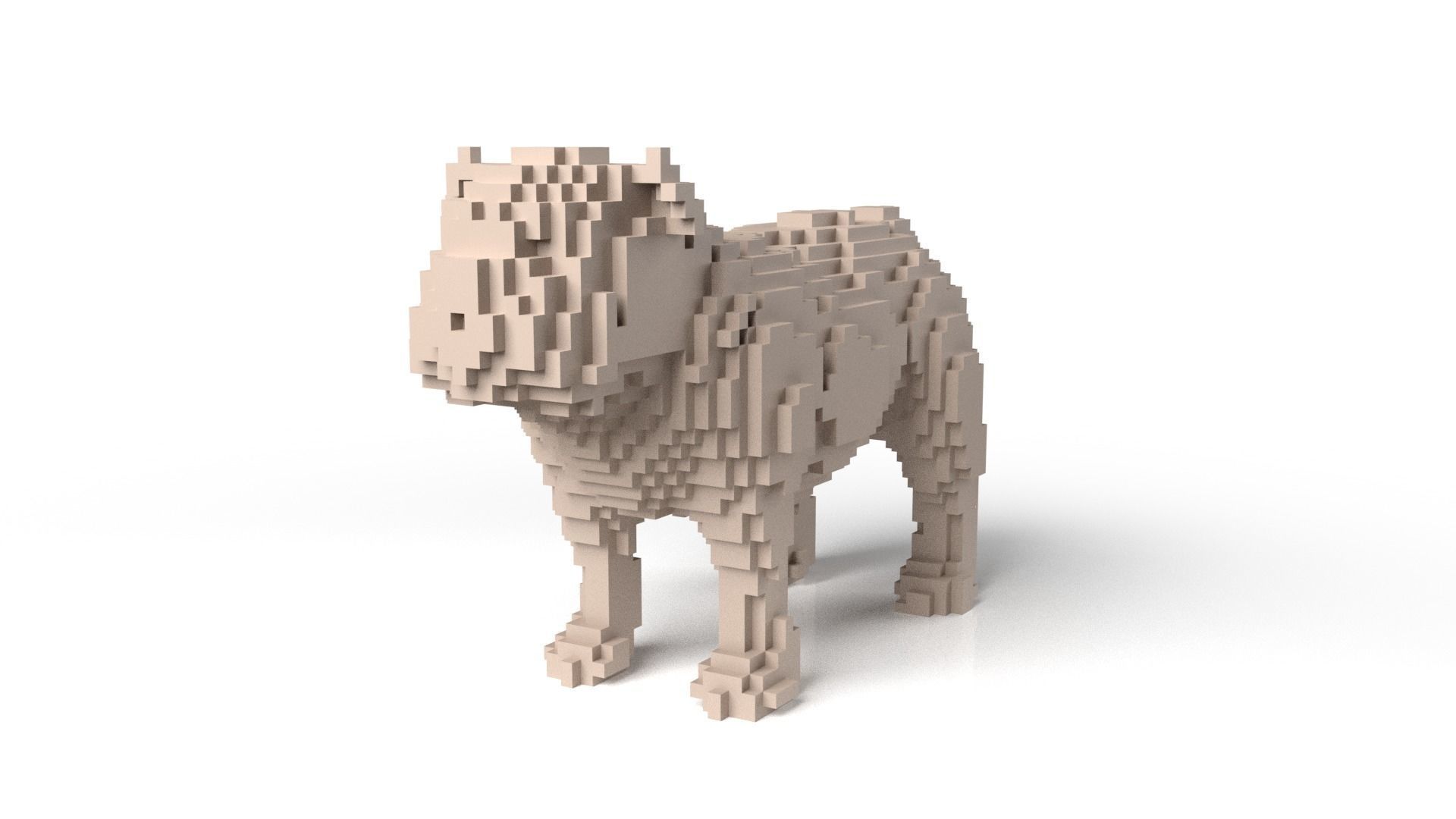 3D model Bulldog Minecraft Voxel VR / AR / low-poly | CGTrader