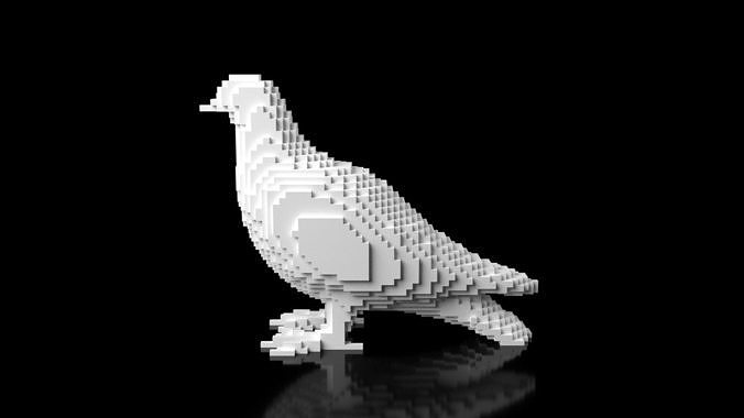 3D model Dove Minecraft Voxel VR / AR / low-poly | CGTrader