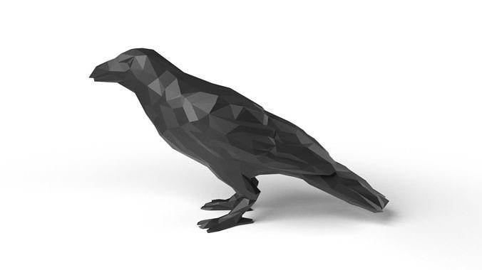 3D model Crow Low Poligonal VR / AR / low-poly | CGTrader