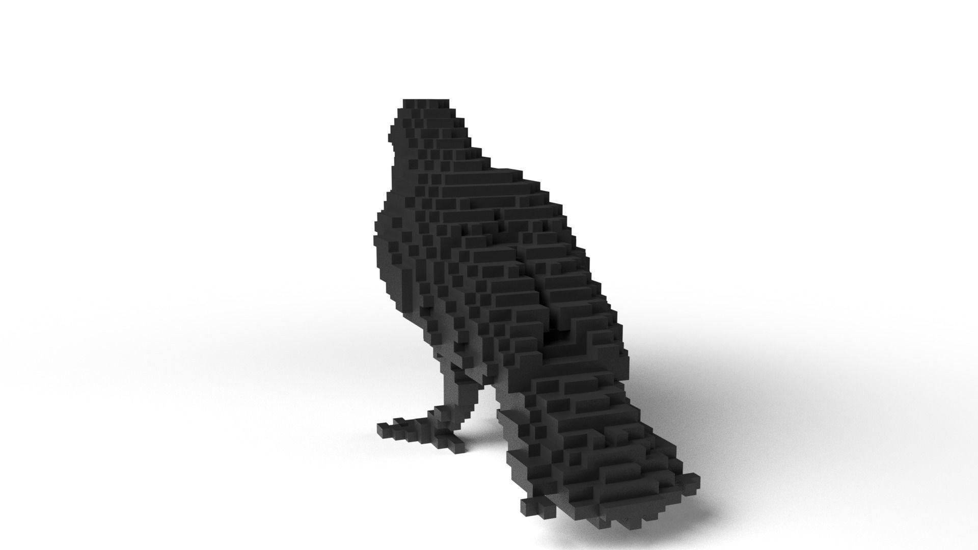 3D model Crow Minecraft Voxel VR / AR / low-poly | CGTrader
