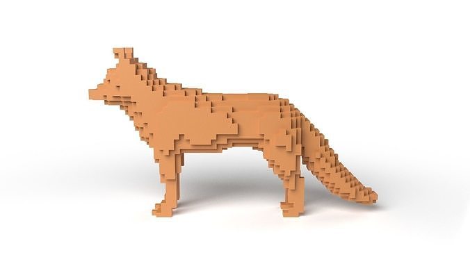 3D model Fox Minecraft Voxel VR / AR / low-poly | CGTrader