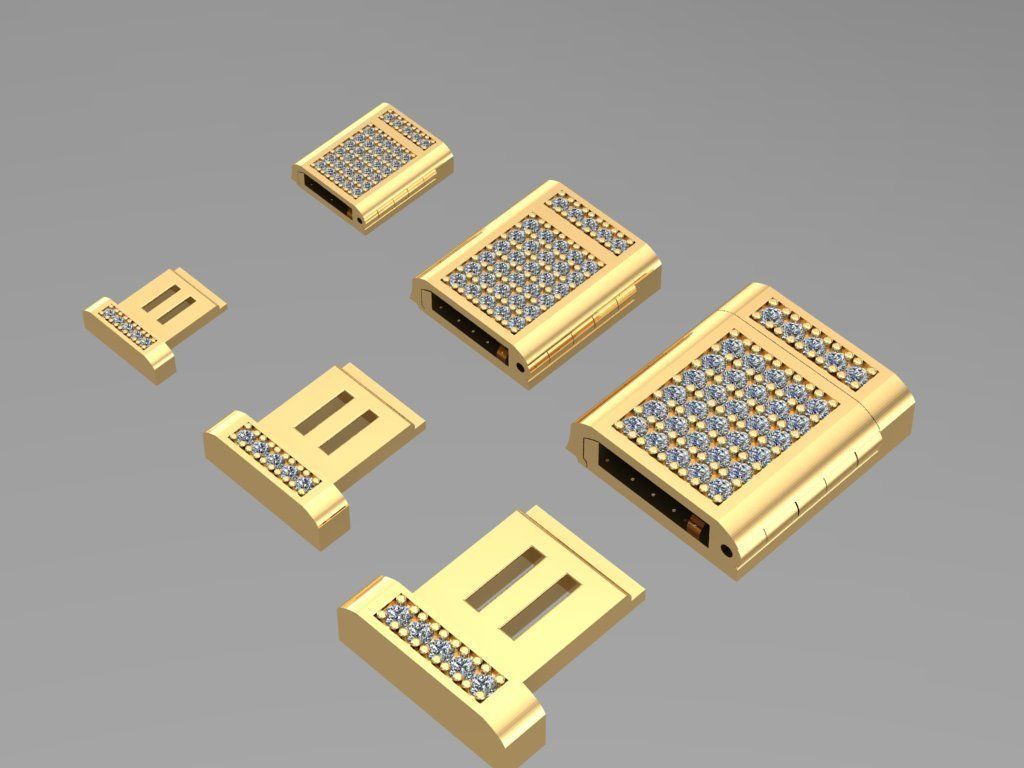 lock for chain trend 3 size- necklace bracelet just STL 3D model | CGTrader