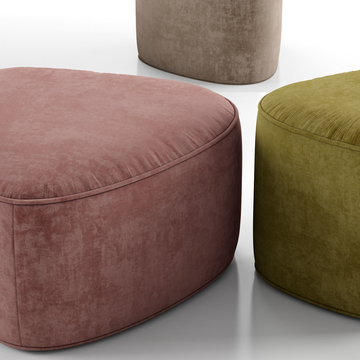 Pebble ottoman - West Elm 3D model | CGTrader