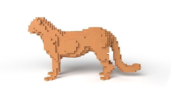 3D model Leopard Minecraft Voxel VR / AR / low-poly | CGTrader