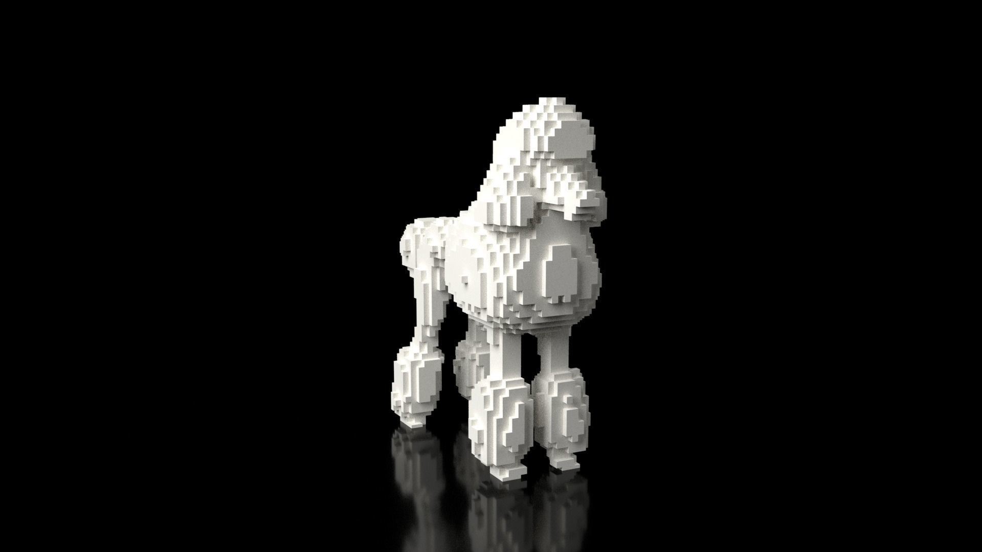3D model Poodle Minecraft Voxel VR / AR / low-poly | CGTrader