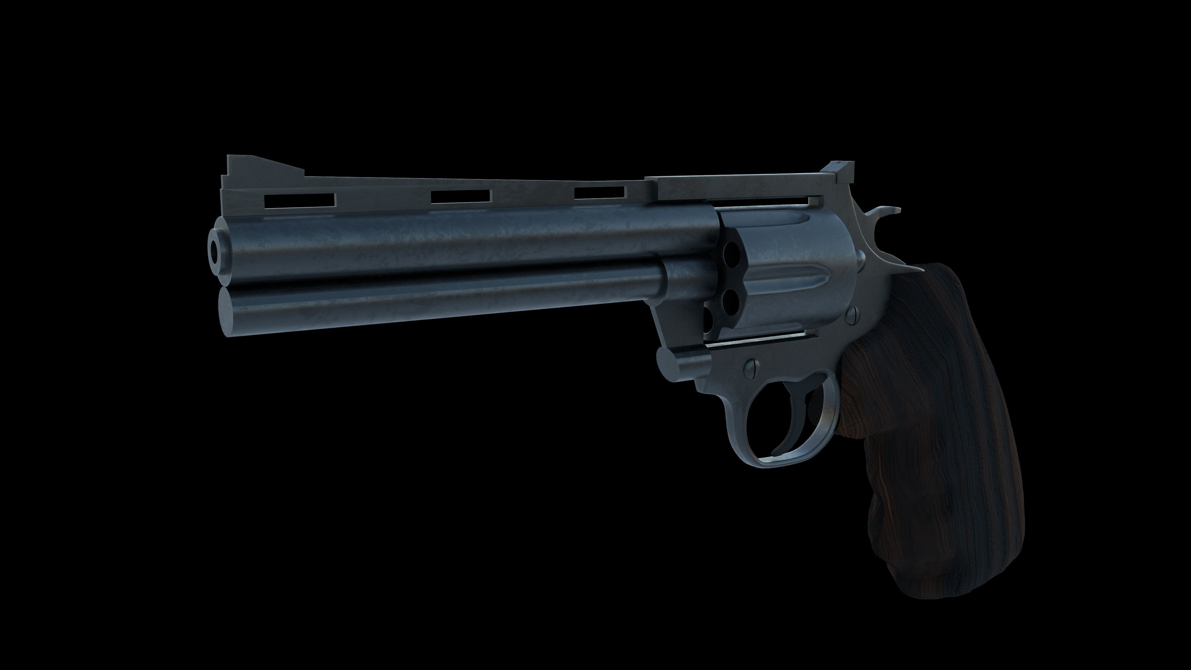 3D asset low-poly military Revolver | CGTrader