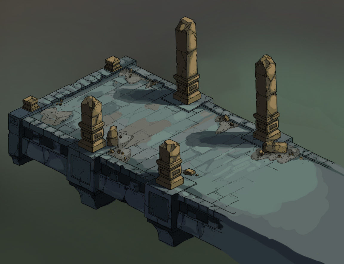 Model - Underground Palace Platform Stone Gallery 3D model | CGTrader