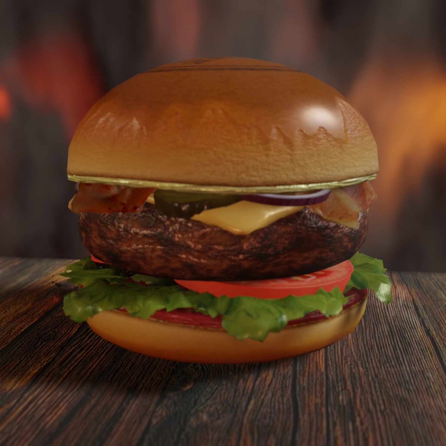 3D model Low Poly photorealistic hamburger VR / AR / low-poly | CGTrader
