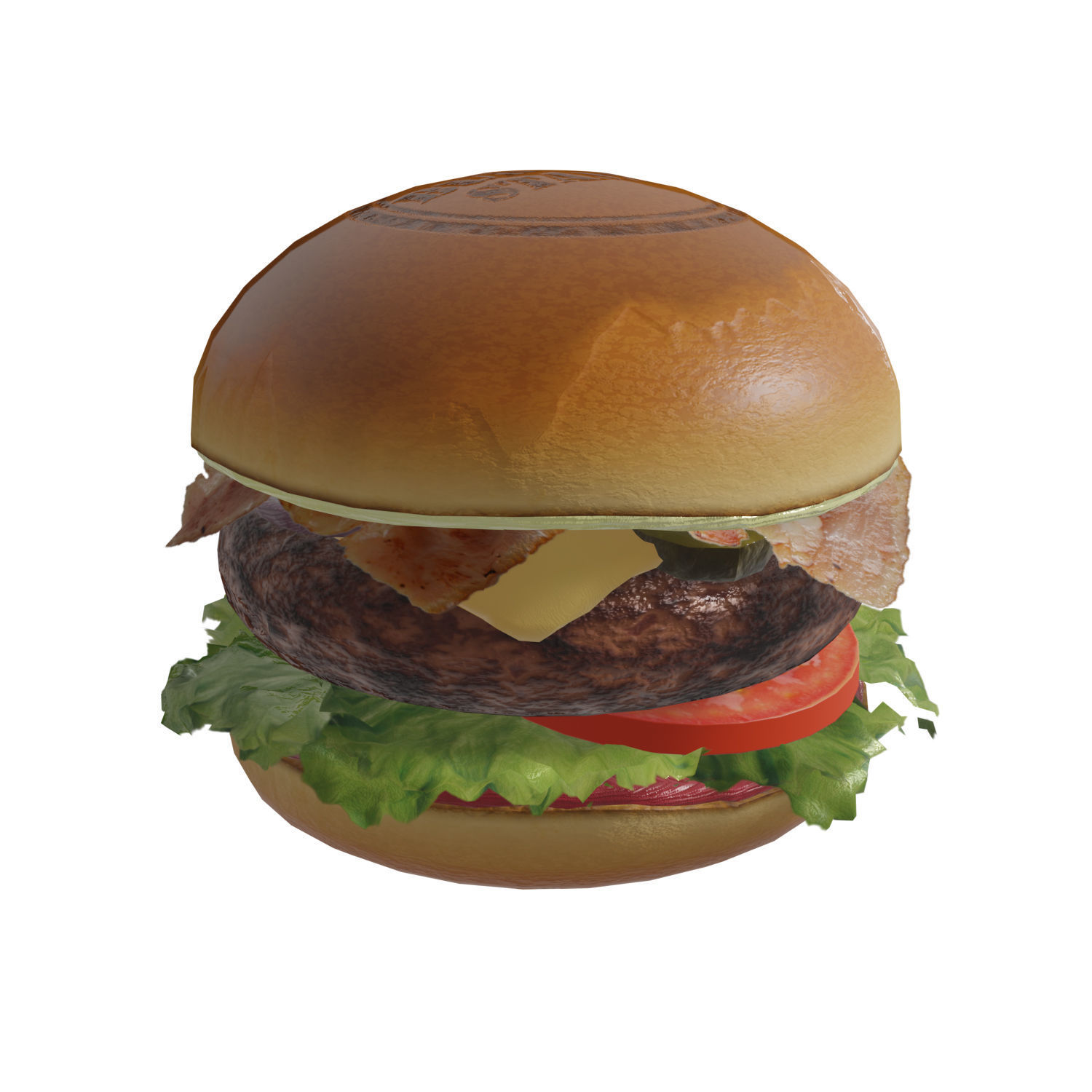 3D model Low Poly photorealistic hamburger VR / AR / low-poly | CGTrader