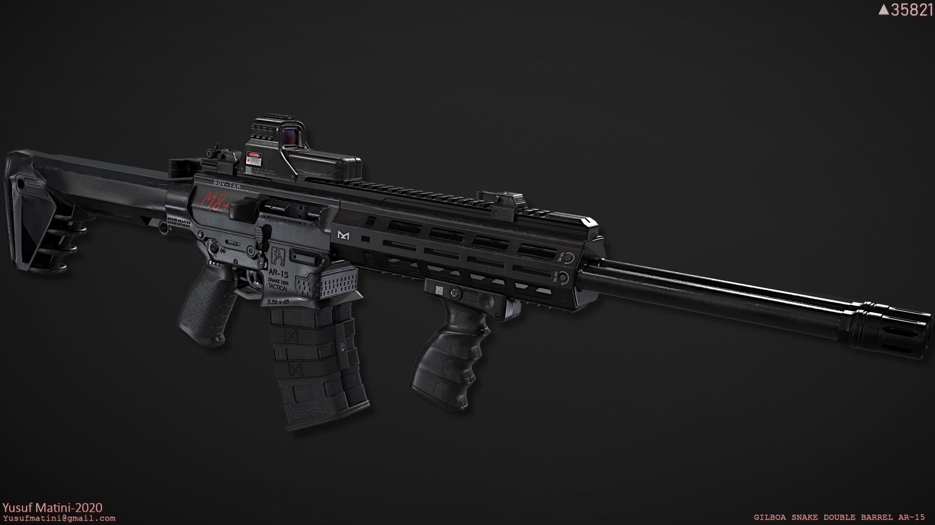 3D model Gilboa Snake Double Barrel AR-15 VR / AR / low-poly | CGTrader
