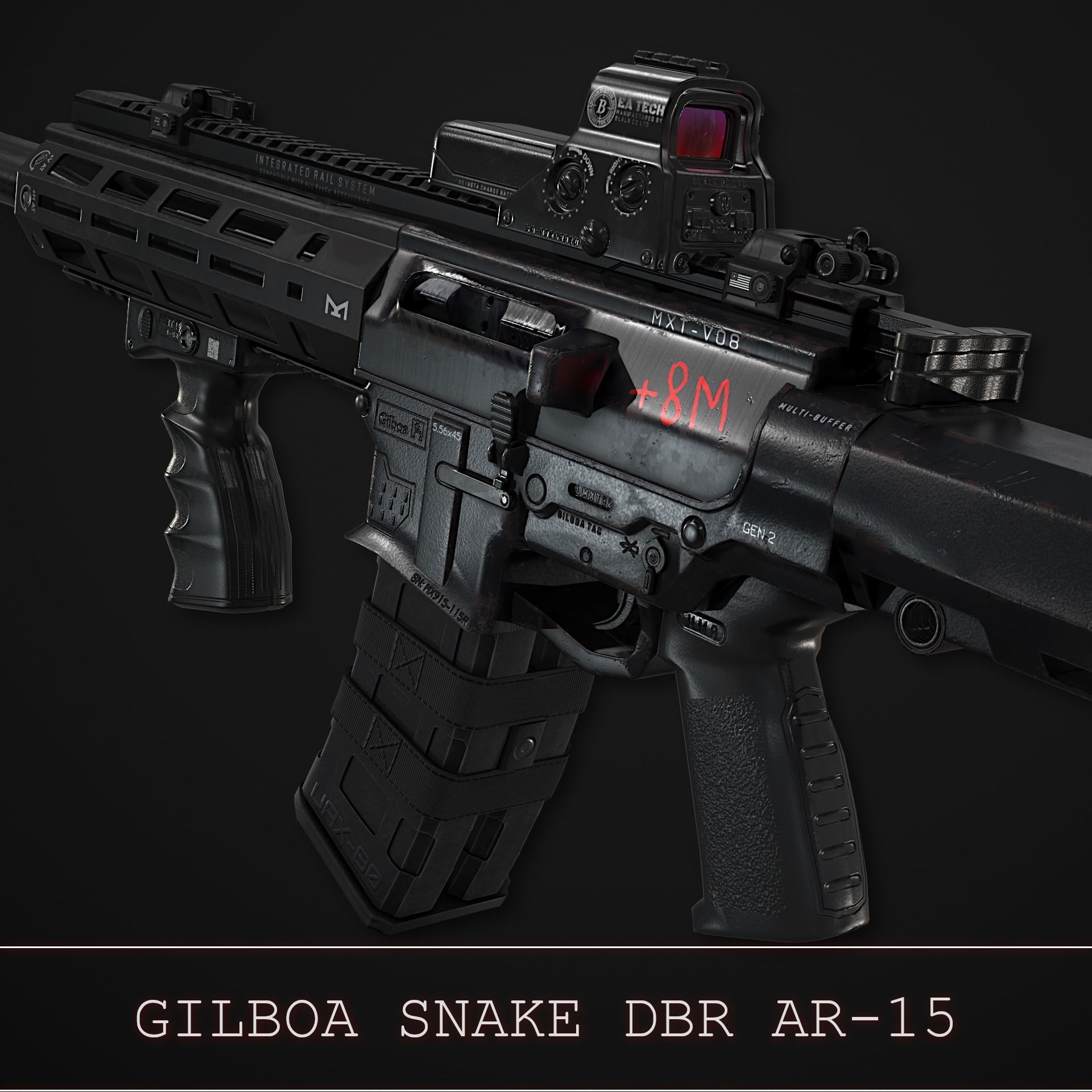 3D model Gilboa Snake Double Barrel AR-15 VR / AR / low-poly | CGTrader