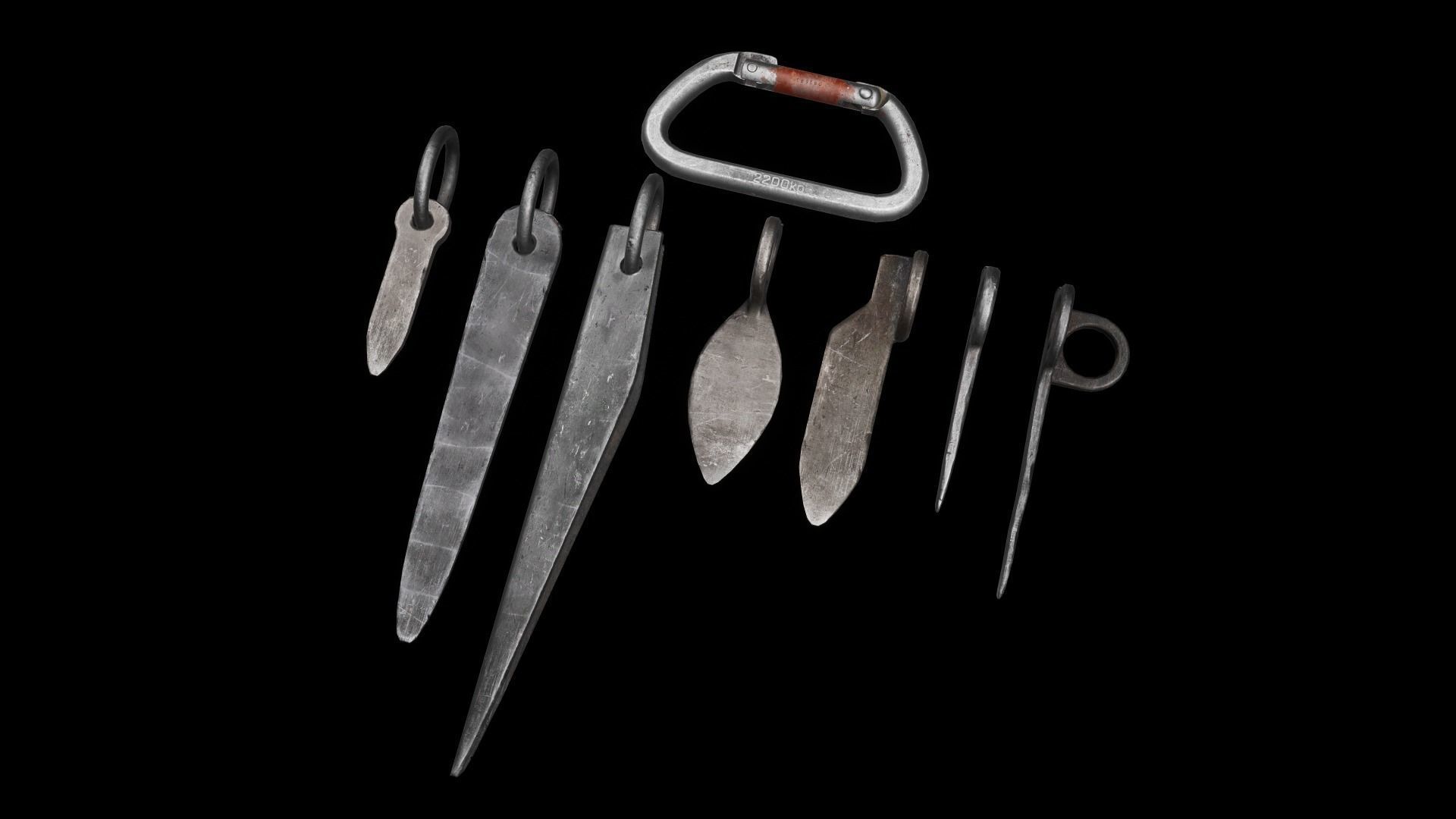 3D model Set of old climbing pitons VR / AR / low-poly | CGTrader