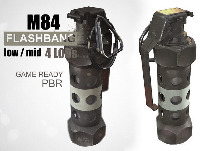 3D model M84 Flashbang Stun grenade VR / AR / low-poly | CGTrader
