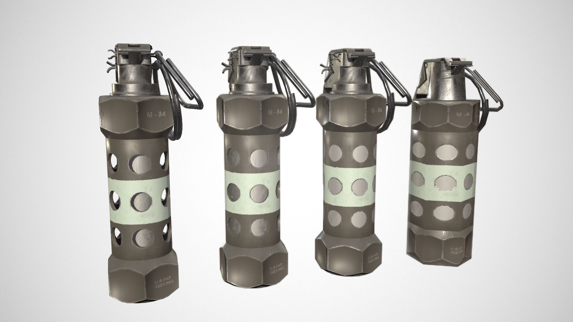 3D model M84 Flashbang Stun grenade VR / AR / low-poly | CGTrader