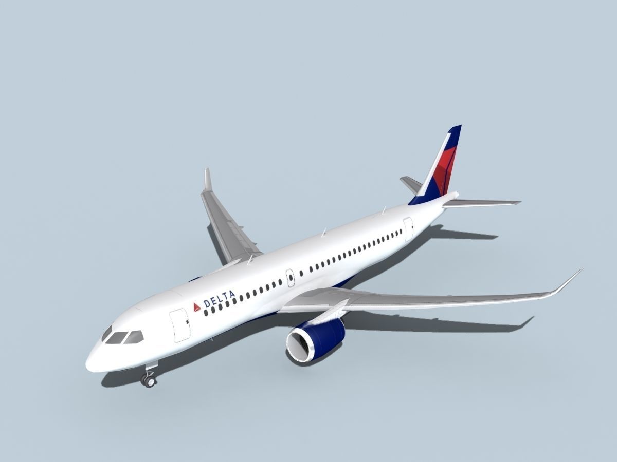 Bombardier CS100 Delta 3D model rigged | CGTrader