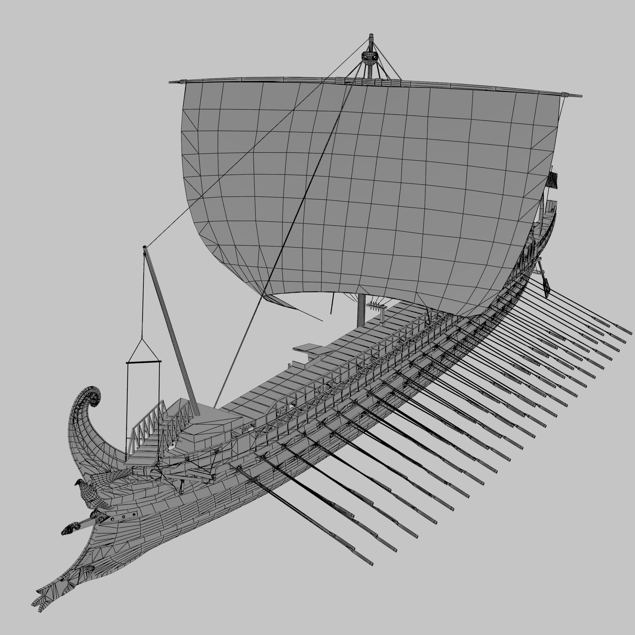 Roman Trireme Battle Ship 3D model | CGTrader