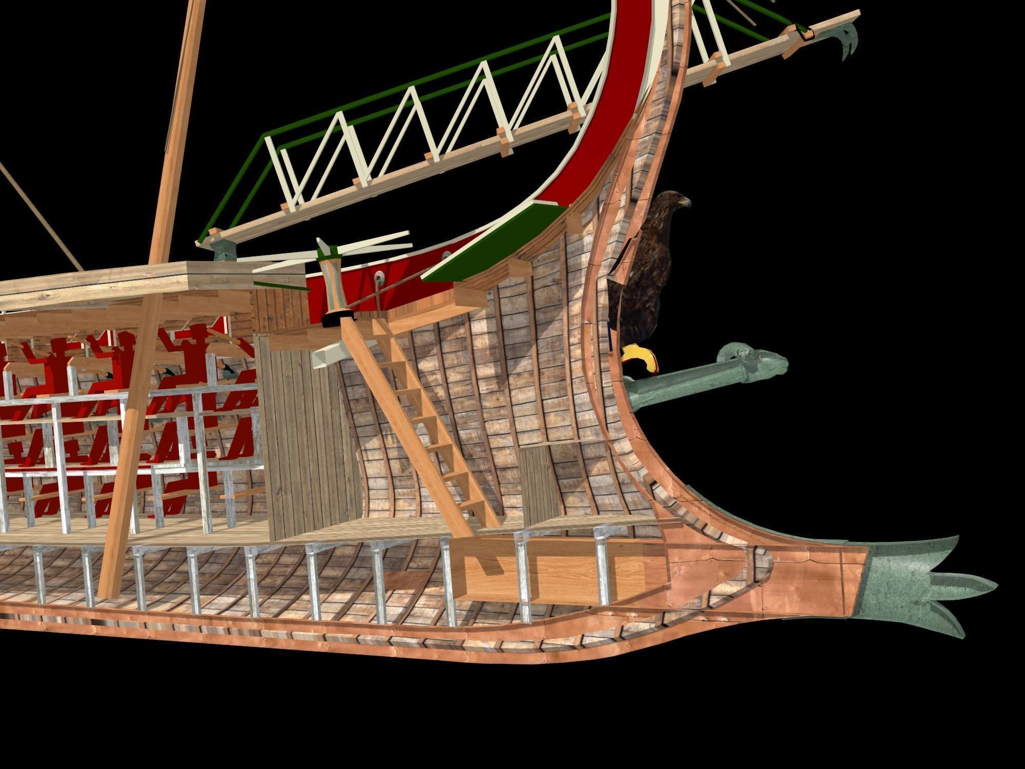 Roman Trireme Battle Ship 3D model | CGTrader