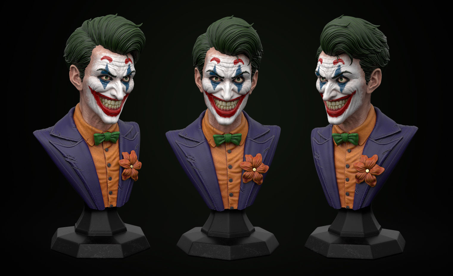 Joker bust 3D model 3D printable | CGTrader