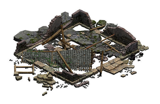 Building - ruins 001 3D model | CGTrader
