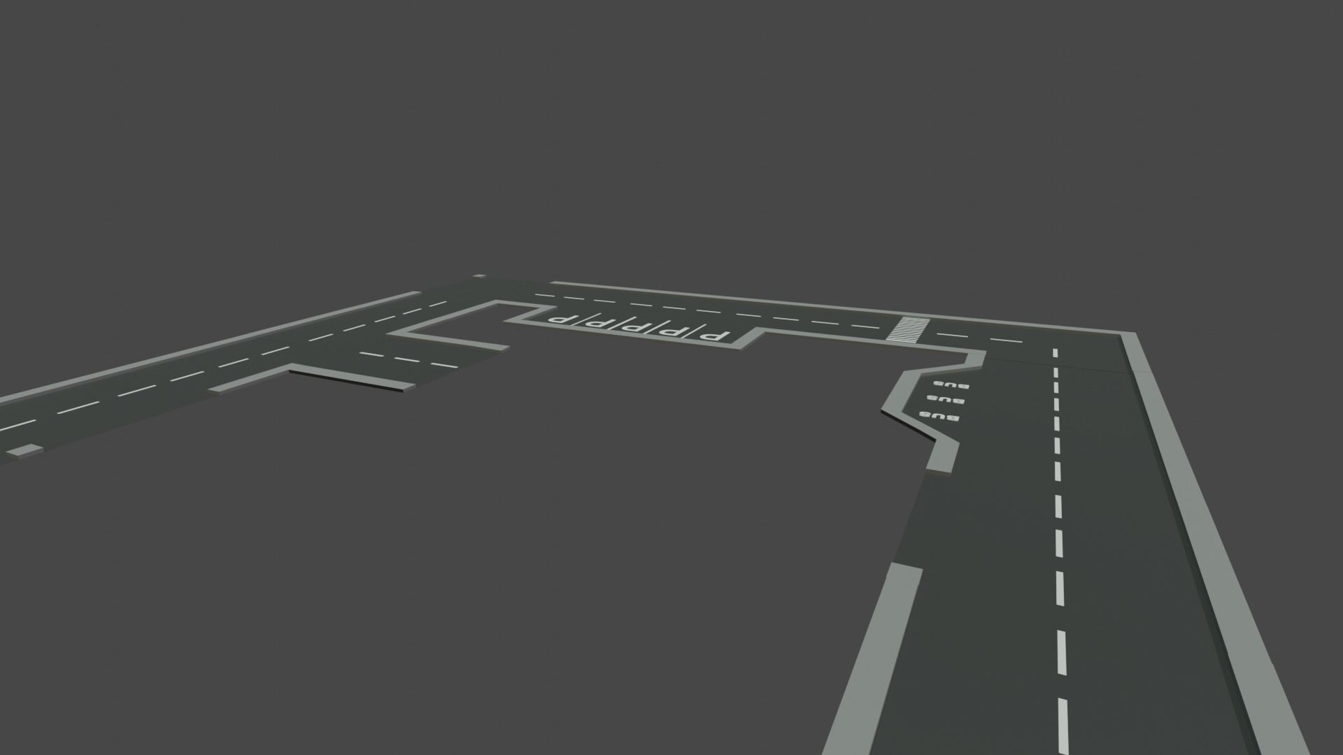 3D model Modular roads and bus station and parking 3D LOW POLY ROAD VR ...