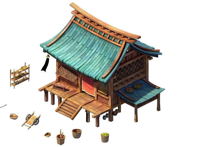 Game model - Hanging Garden - residential 01 3D model | CGTrader