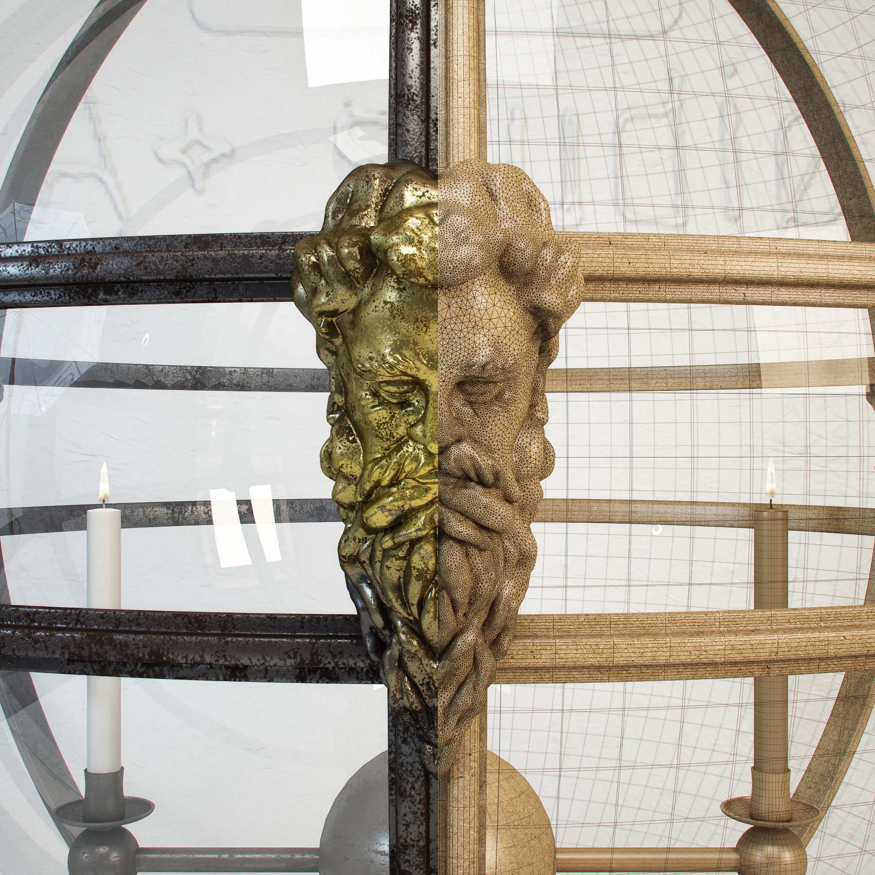 JAMB Mask Globe Lantern 3D model | CGTrader