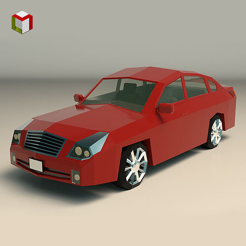 3D model Low Poly Sedan Car 12 VR / AR / low-poly | CGTrader