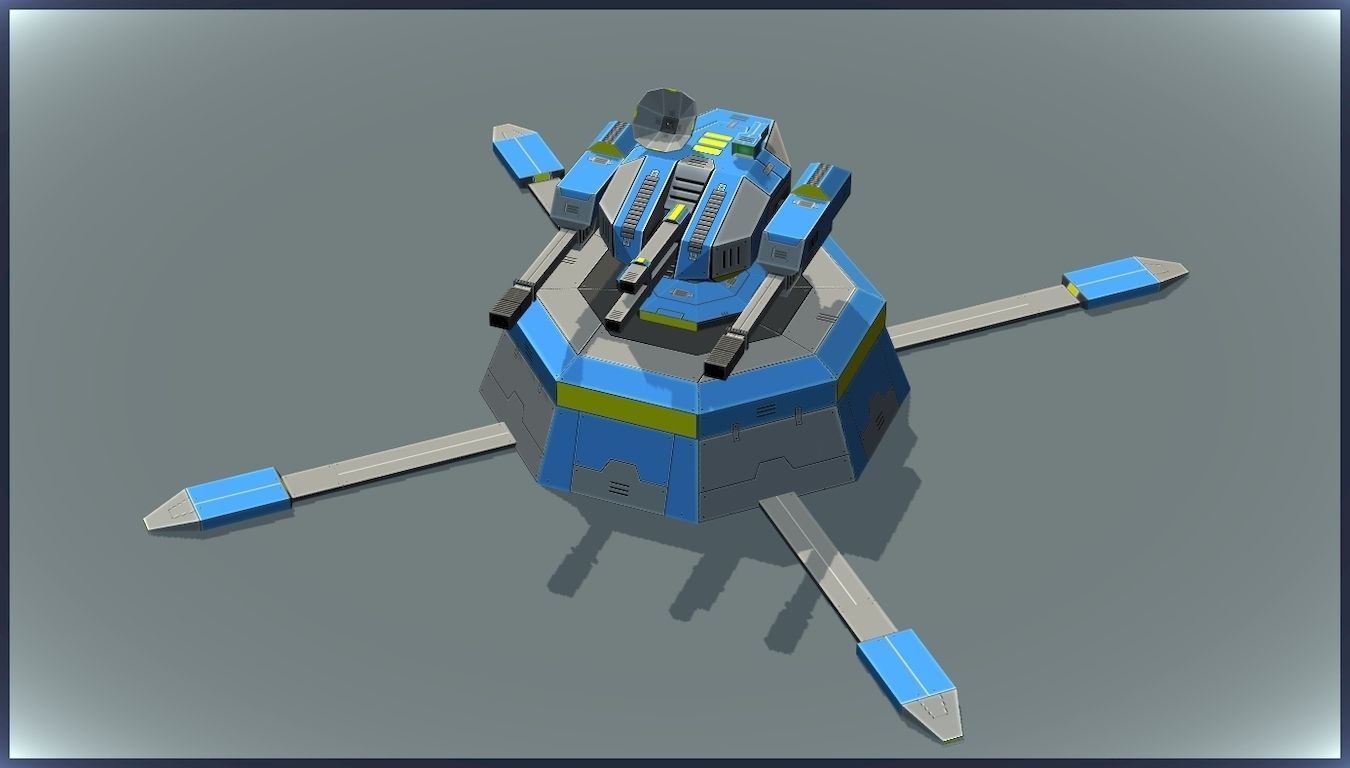 3D model Lowpoly Sci-Fi - Modular Turrets VR / AR / low-poly | CGTrader