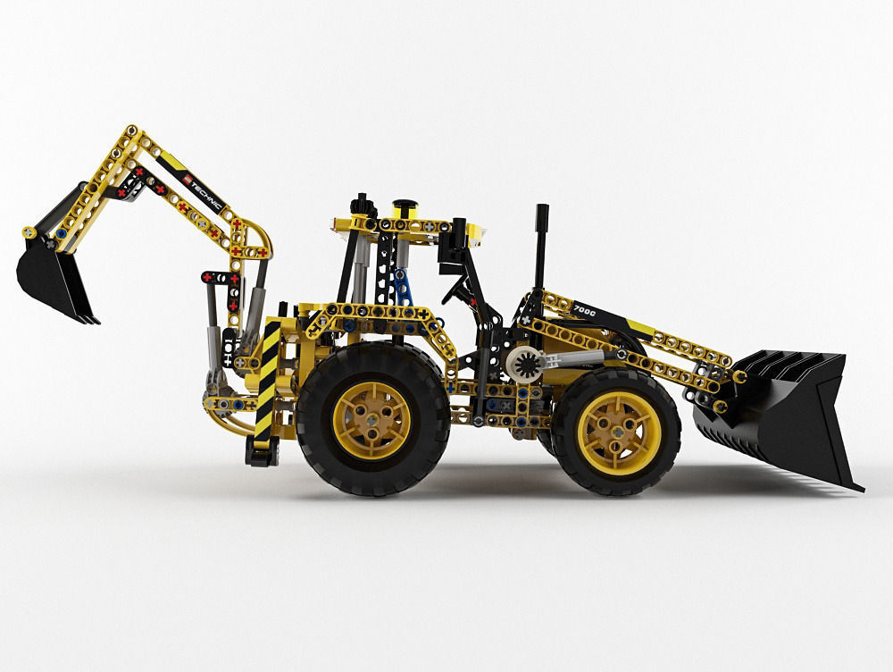 Lego Technic Backhoe Loader 3D model | CGTrader