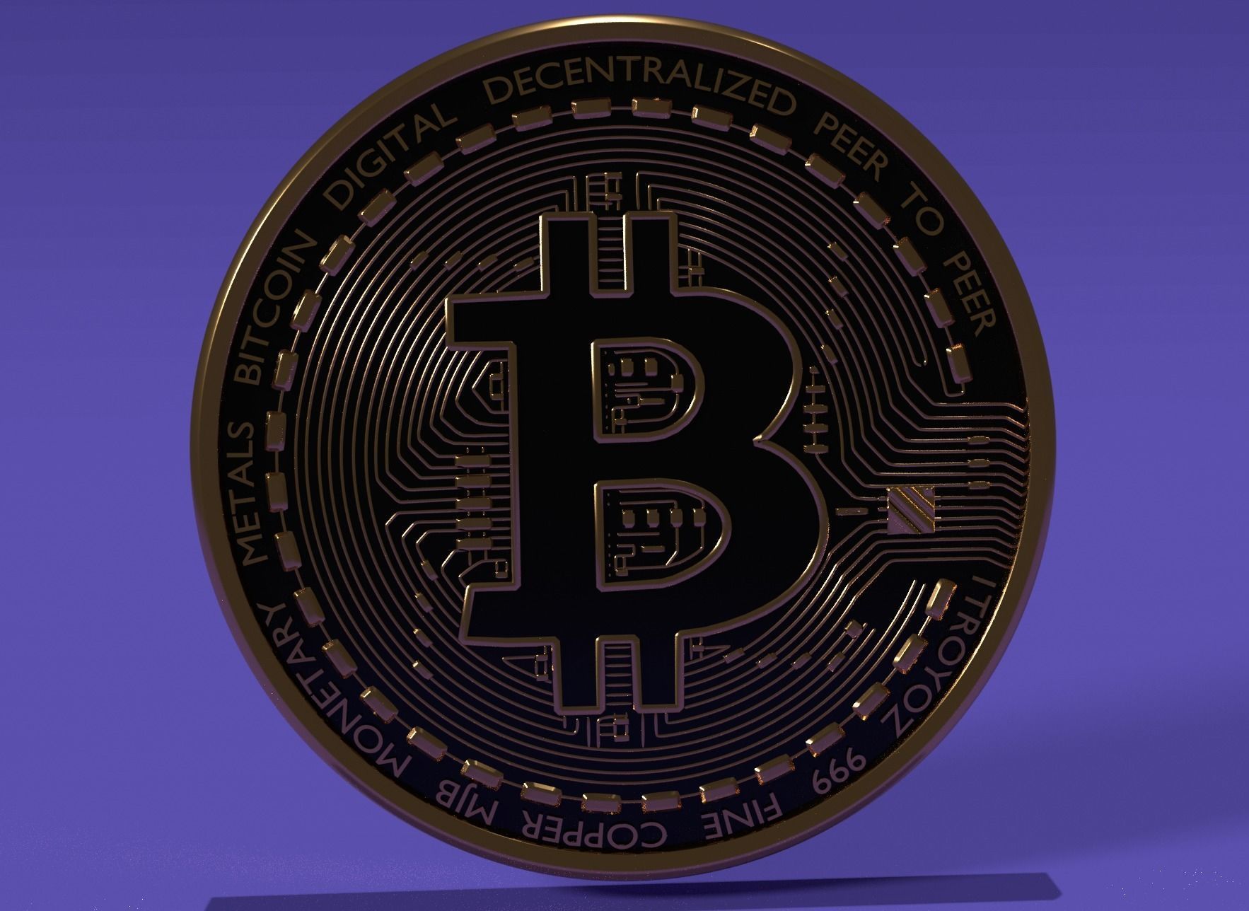 Bitcoin token 3D 3D model | CGTrader