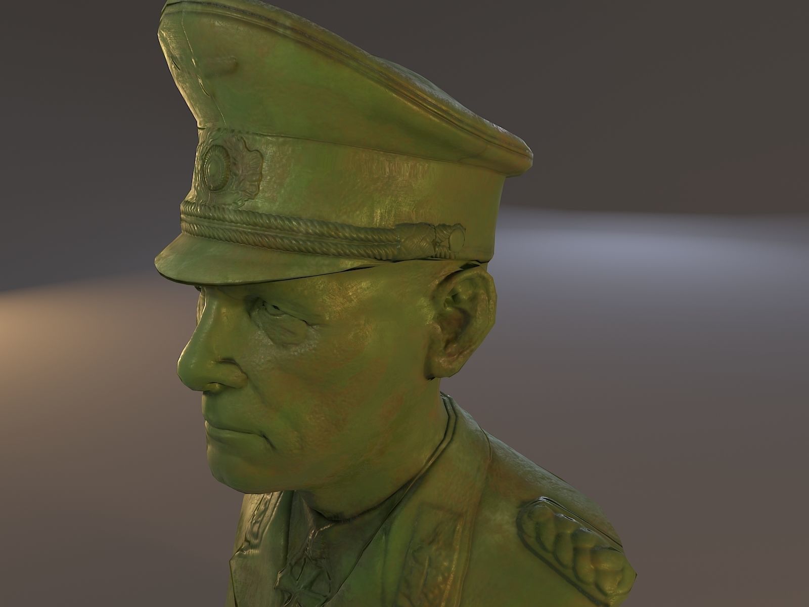 3D model Erwin Rommel Bust Low Poly VR / AR / low-poly | CGTrader