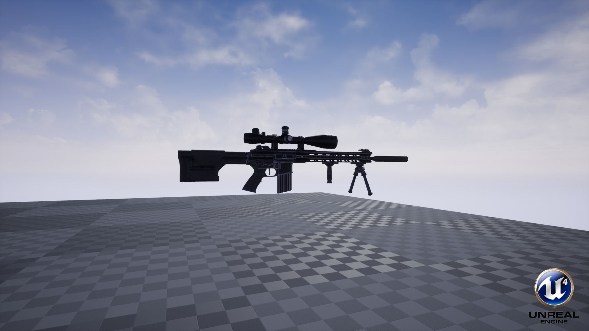 3D model Modular Combat Rifle-Designated Marksman Variant VR / AR / low ...