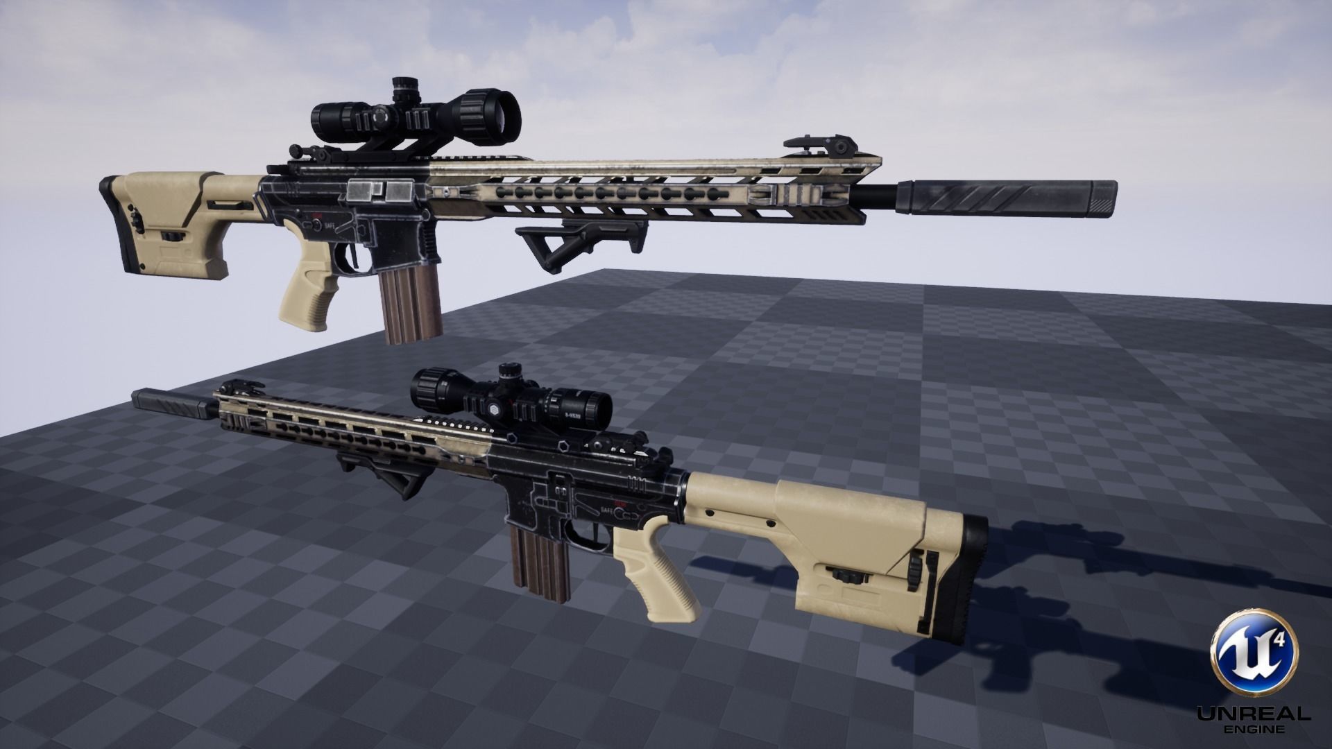 3D model Modular Combat Rifle-Designated Marksman Variant VR / AR / low ...